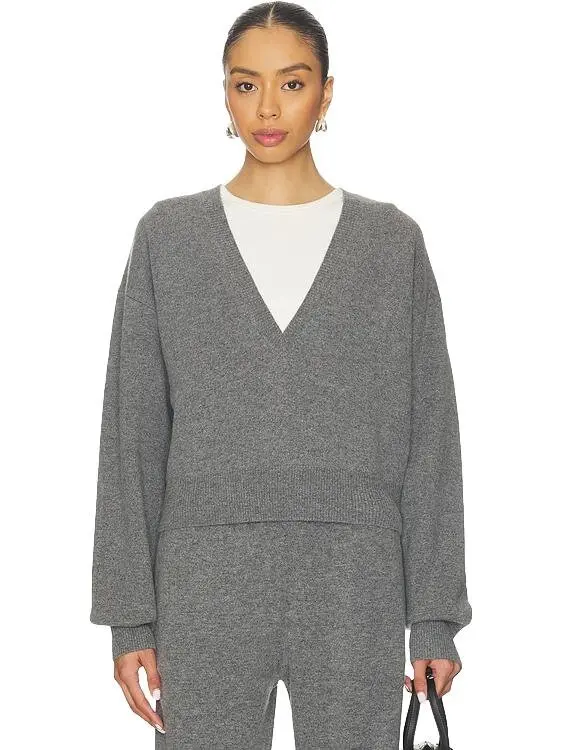 EAVES Lonne Deep V-neck Sweater - Dark Grey