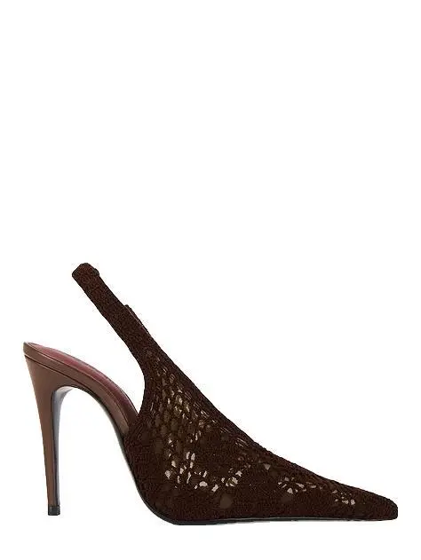 Magda Butrym Slingback Crochet Pump - Brown