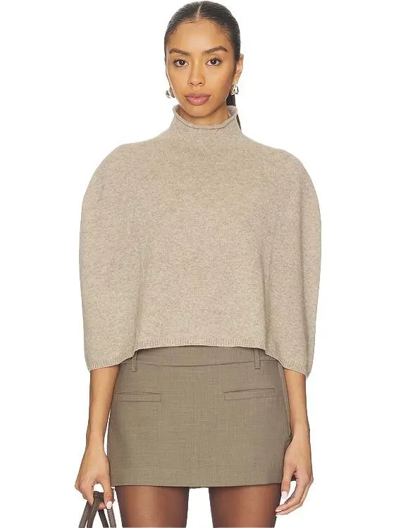 EAVES Miyah Knit Cape - Taupe