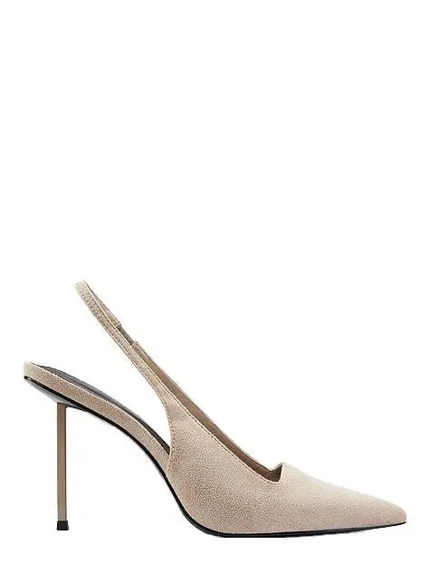 Femme La G63 Suede Slingback Pumps - Taupe