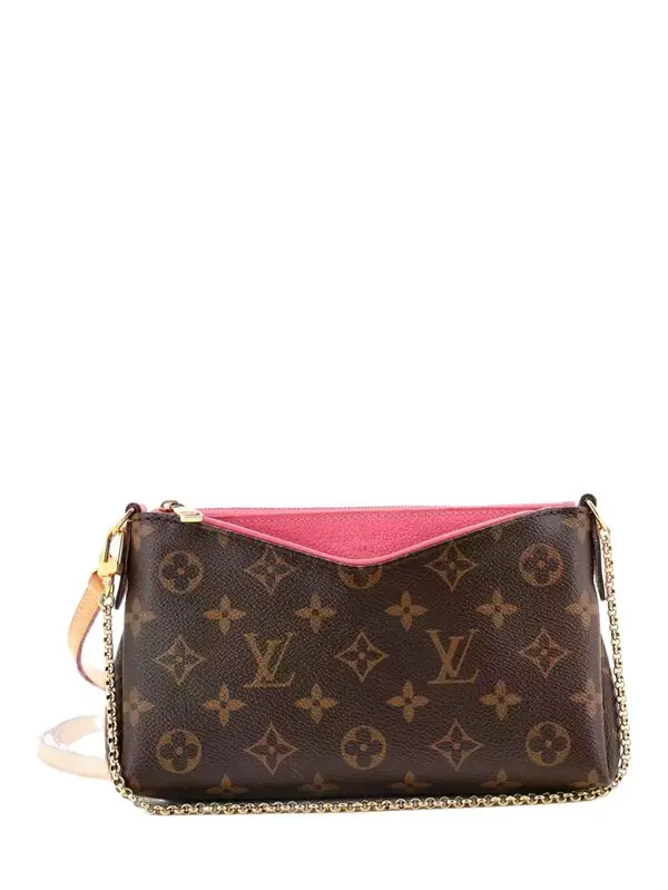LOUIS VUITTON Pallas Monogram Canvas Clutch - Brown
