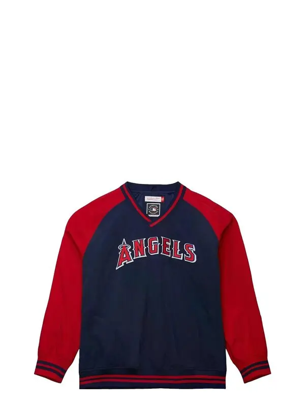 Mitchell & Ness X Mlb Los Angeles Angels V-neck Pullover - Blue