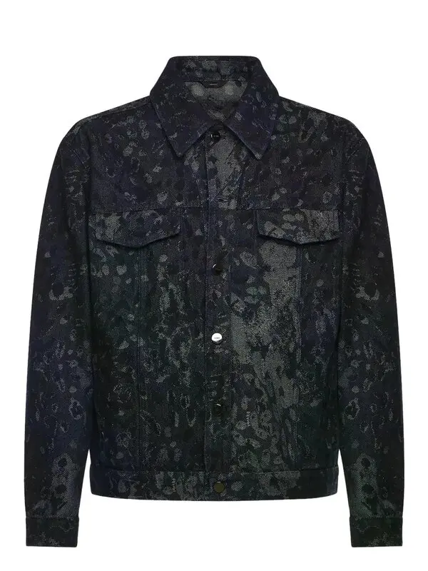 Fendi Jacquard Denim Jacket - Blue