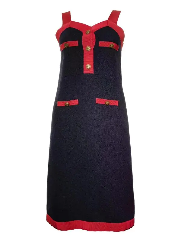 Gucci Tiger-buttons Dress - Blue