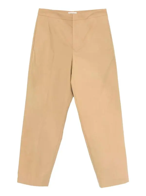 JIL SANDER Cotton Tapered Trousers - Neutrals