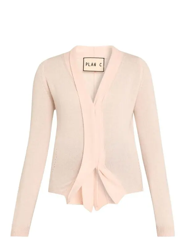 Plan C Wool V-neck Cardigan - Baby Pink