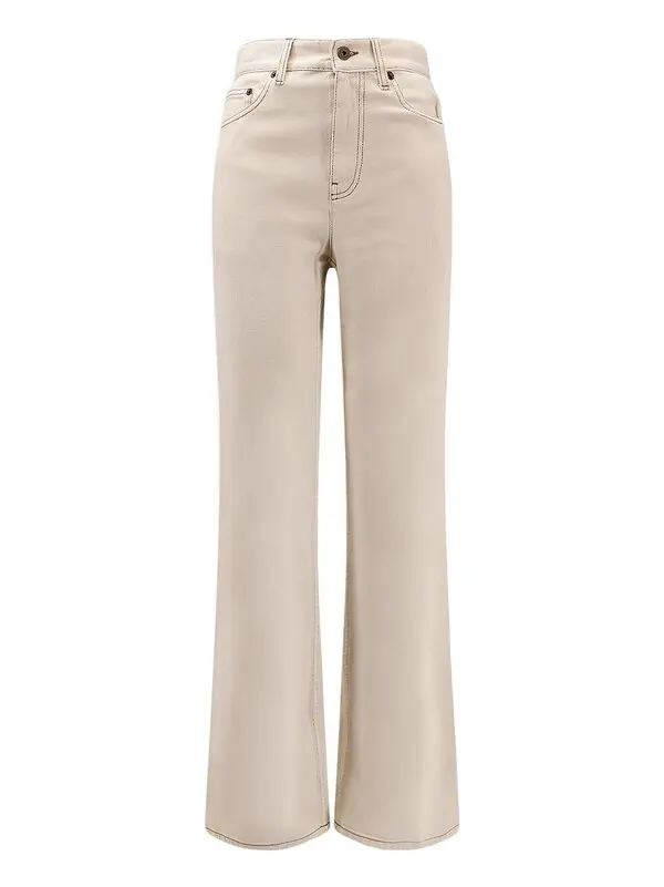 Burberry Denim Flared Trousers - Beige