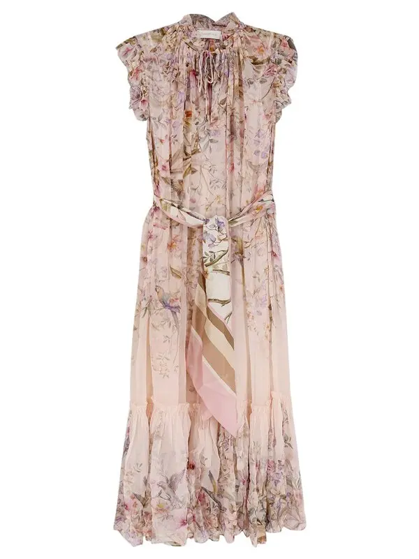 Zimmermann Rebellion Flutter Viscose Dress - Pink