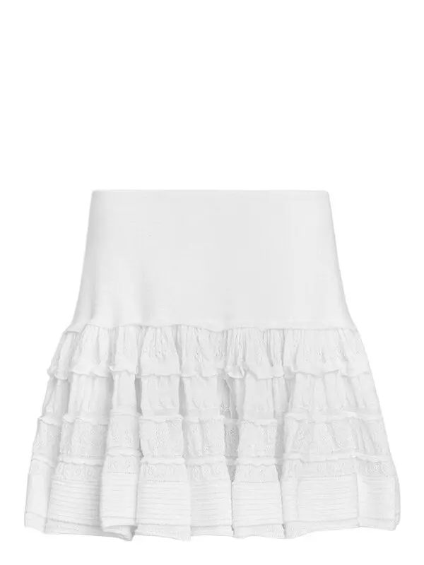 Alaïa Ruffle Virgin Wool Skirt - White