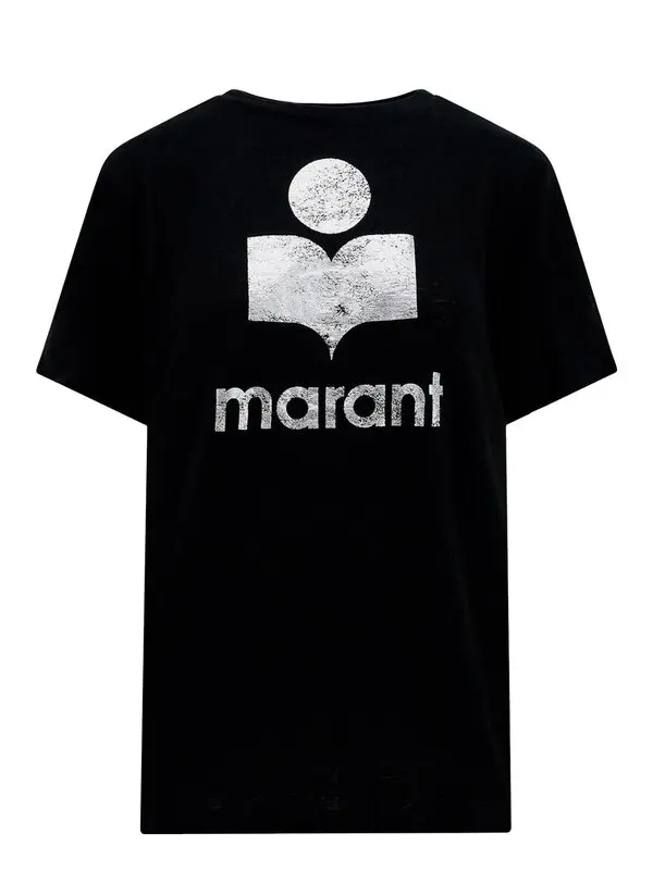 MARANT ETOILE Zewel Linen T-shirt - Black