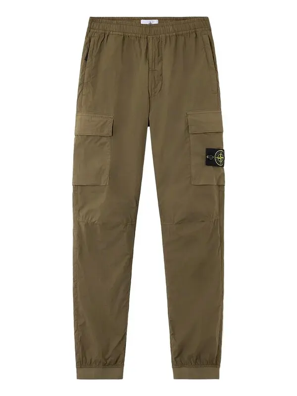 Stone Island Stretch Cotton Trousers - Green