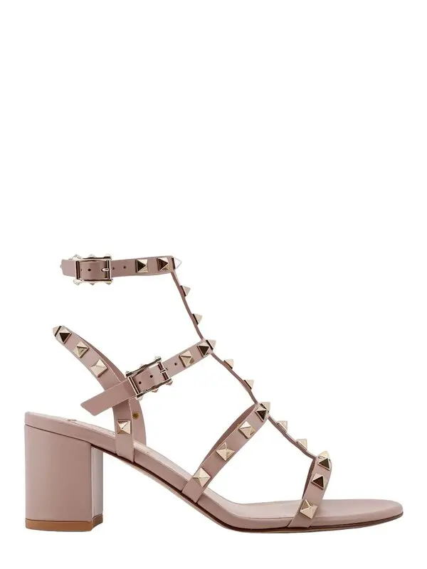 Valentino Garavani Rockstud Leather Sandals - Beige