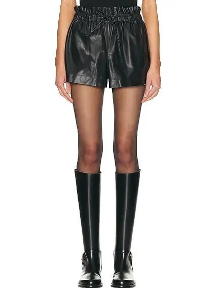 Isabel Marant Étoile Naline" Faux Leather Shorts - Black