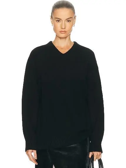 EAVES Zelia V-neck Sweater - Black