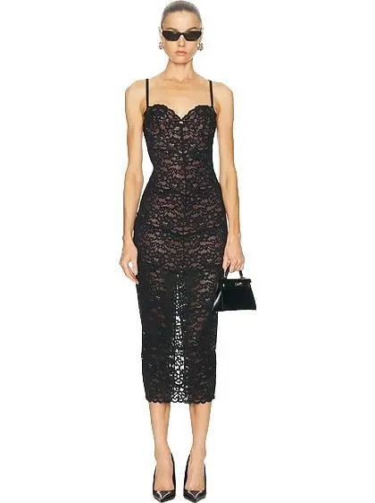 FLEUR DU MAL Charlotte Lace Dress - Black