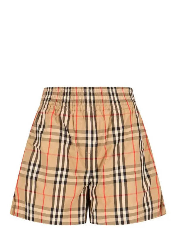 Burberry Check Shorts - Beige