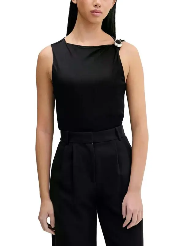Hugo Logo-buckle Sleeveless Top - Black