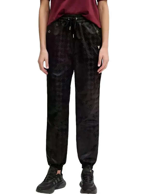 Guess Monogram Drawstring Trousers - Black