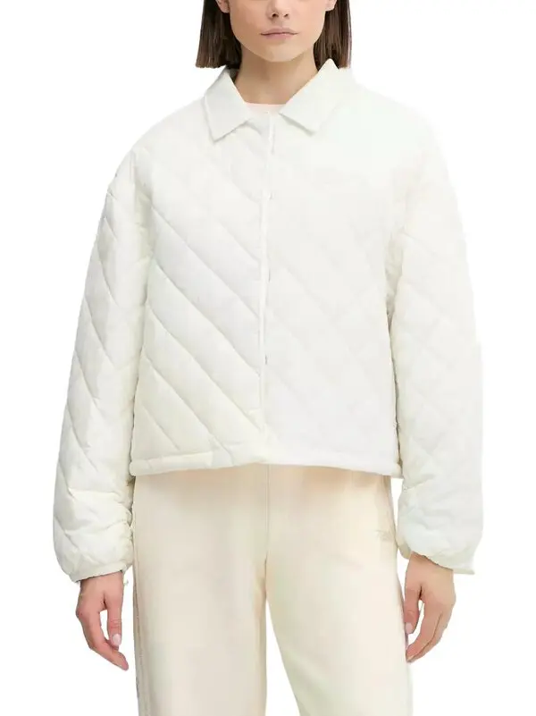 Guess Quilted Collared Jacket - White