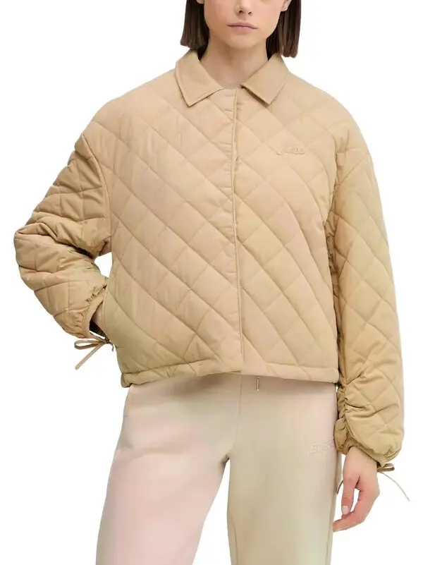 Guess Quilted Collared Jacket - Neutrals