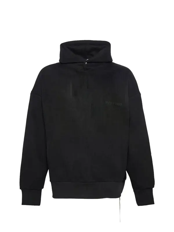 STATE OF ORDER Hooded Graphic Knitwear - Black