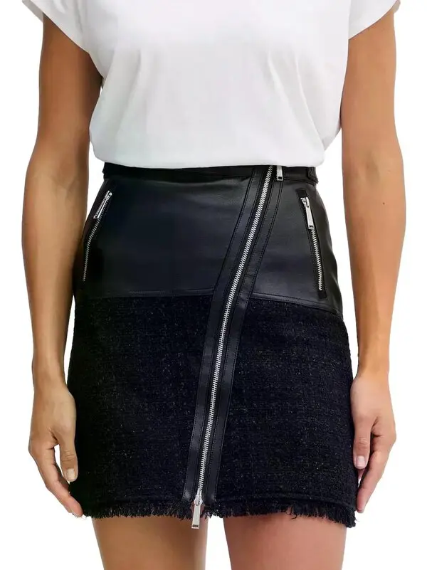 Karl Lagerfeld Mini Faux-leather Skirt - Black
