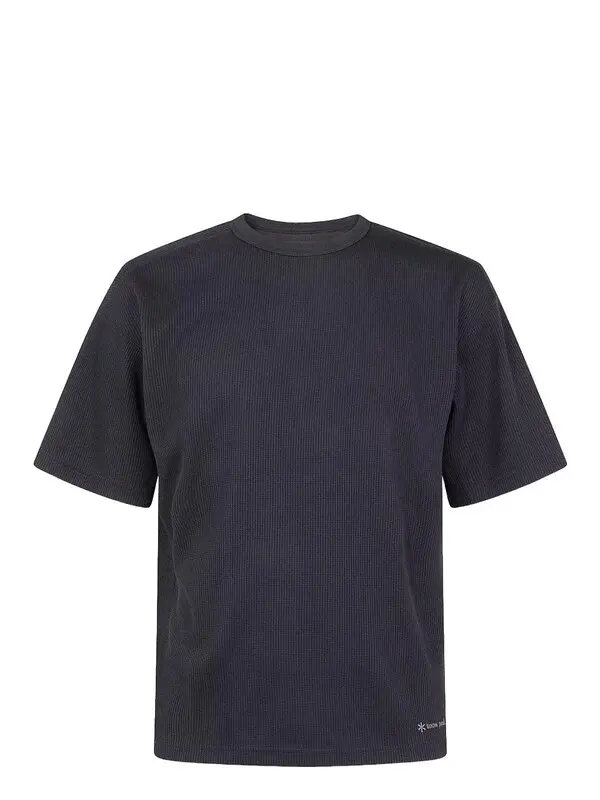 SNOW PEAK Embroidered Ribbed T-shirt - Black
