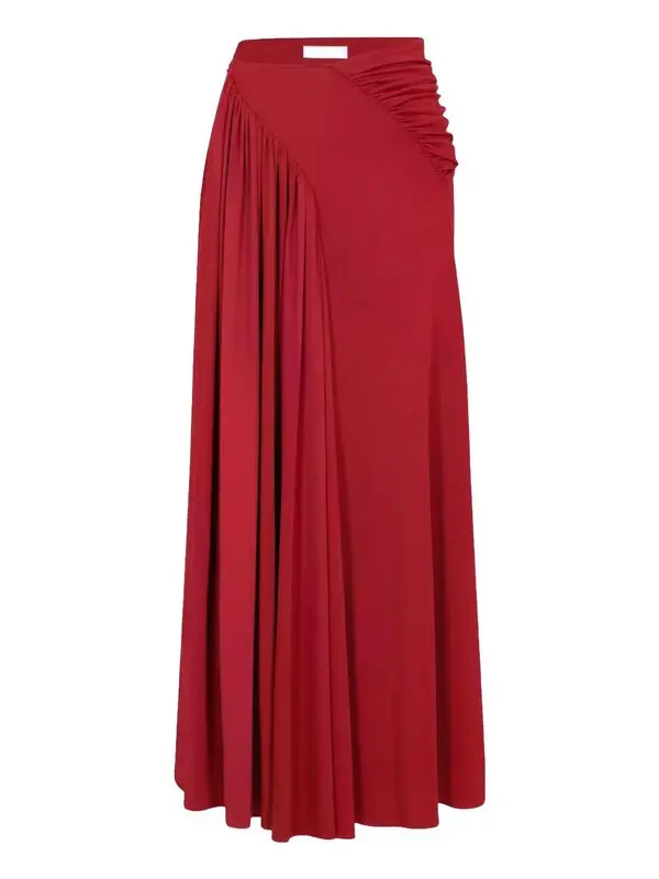 Rabanne Ruched Maxi Skirt - Red
