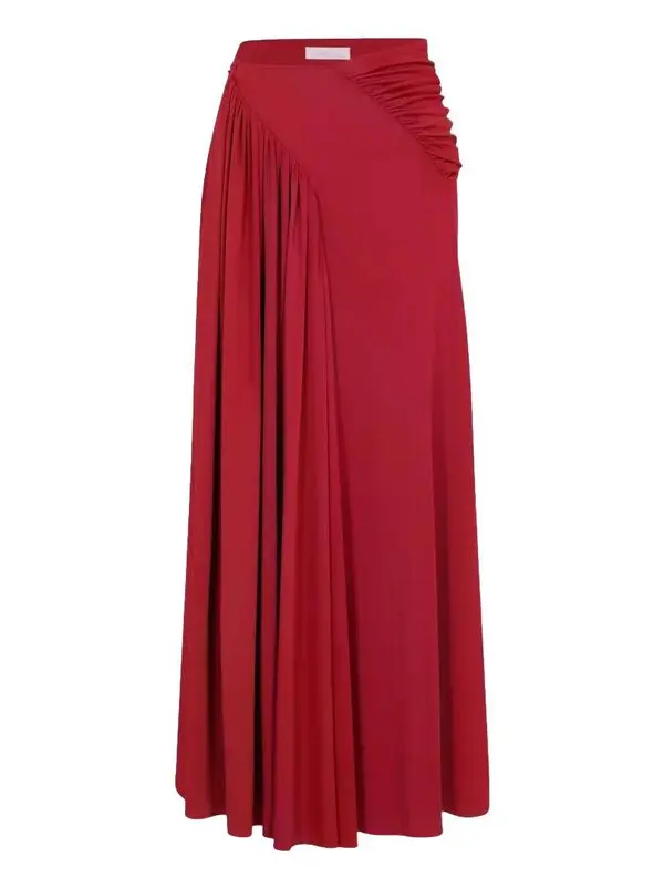 Rabanne Ruched Maxi Skirt - Red