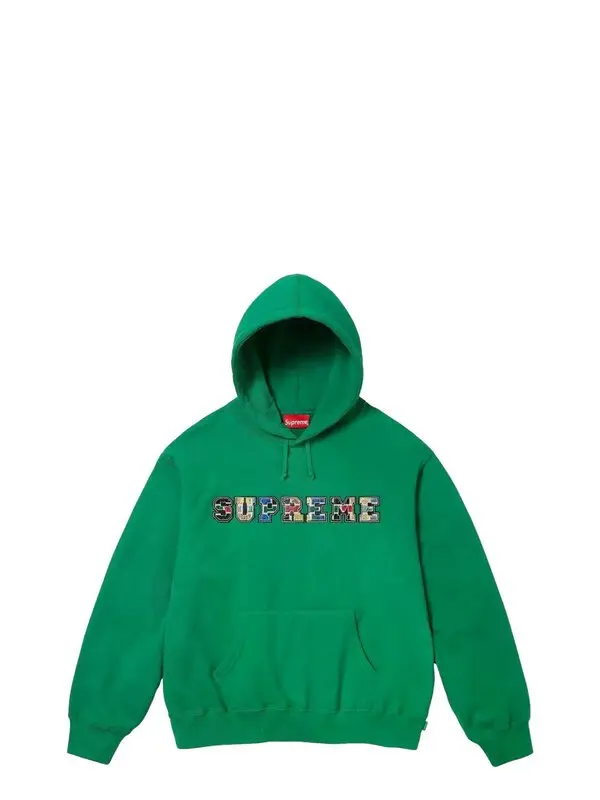 Supreme Patchwork Hooded Sweatshirt - Green