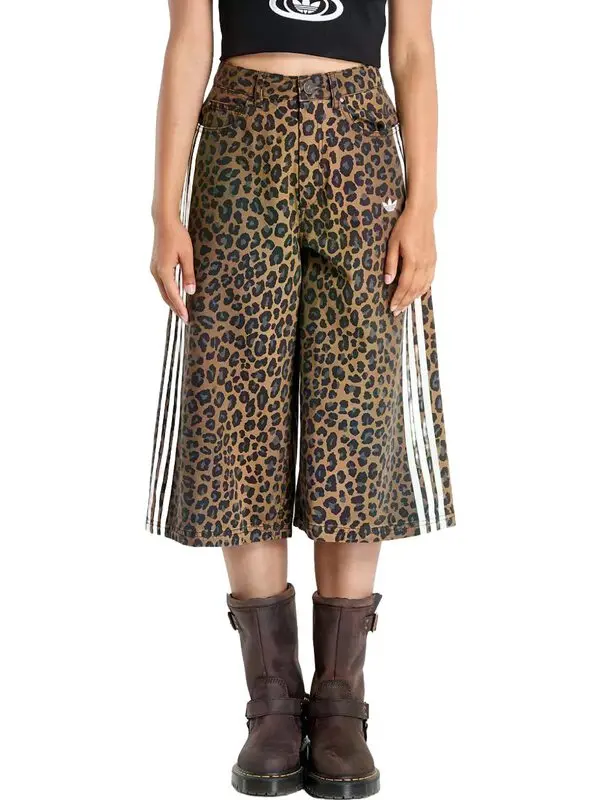 Adidas Leopard-print Bermuda Shorts - Brown