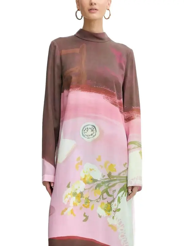 Stine Goya Long-sleeves Midi Dress - Pink