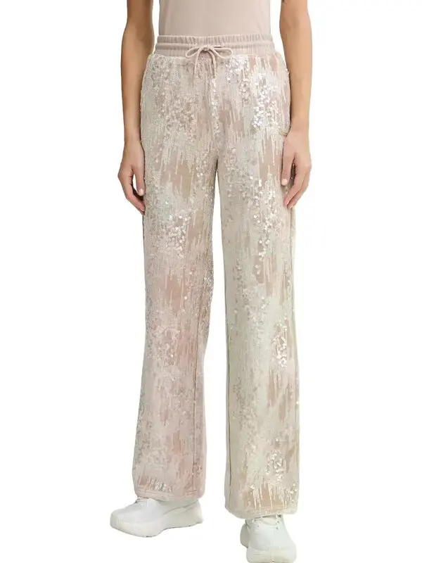 Guess Sequin-embellished Drawstring Track Pants - Neutrals