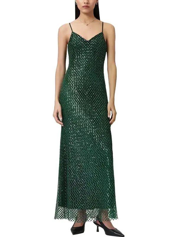 ALLSAINTS Chantelle Spaghetti-strap Maxi Dress - Green
