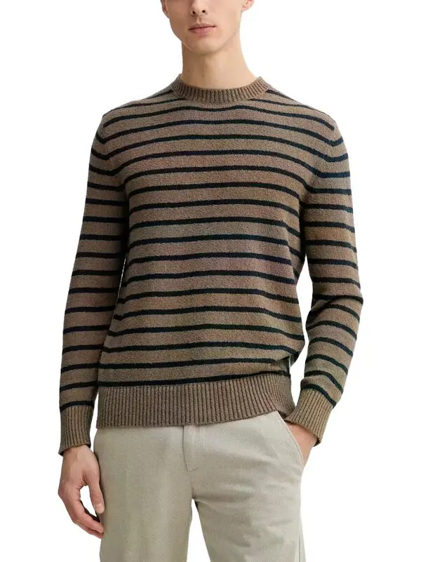 Marc O'polo Striped Crew Neck Sweater - Brown