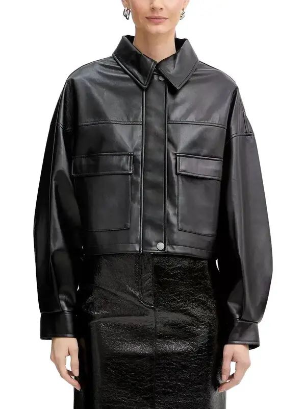 Guess Faux-leather Flaminia Jacket - Black