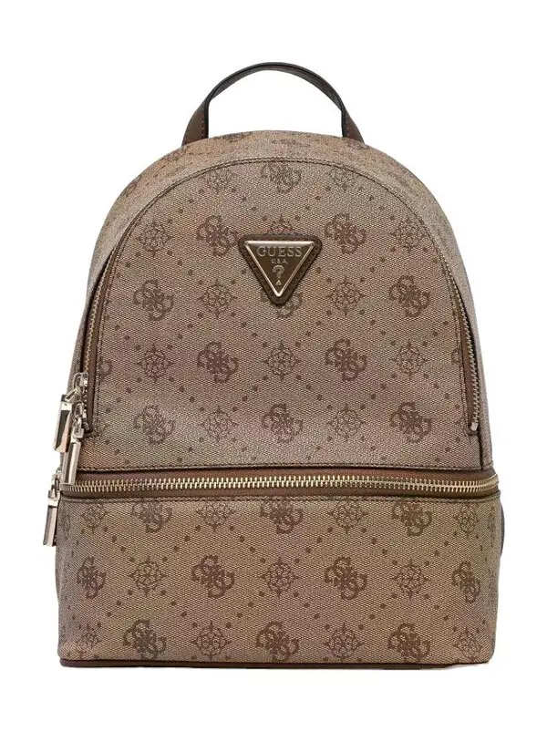 Guess Monogram Zip Backpack - Brown