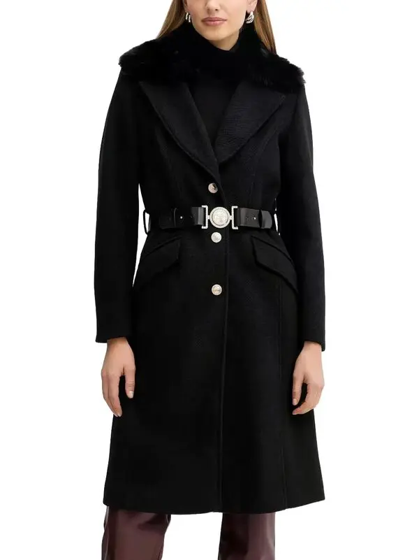 Guess Long-sleeve Belted Coat - Black