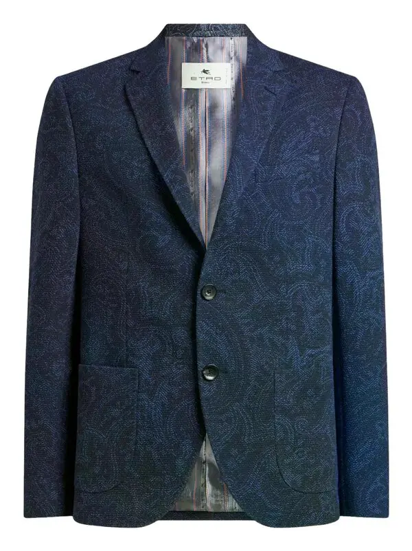 Etro Paisley Single-breasted Blazer - Blue