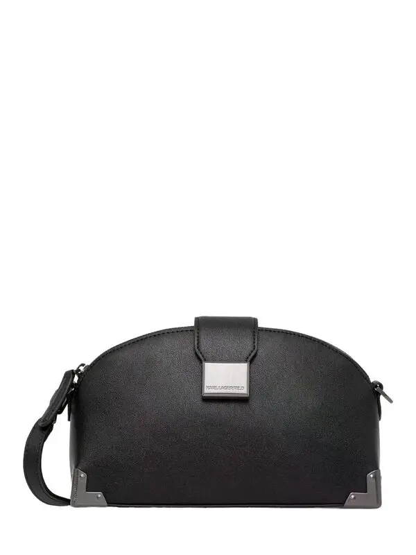 Karl Lagerfeld K/trunk Leather Crossbody Bag - Black