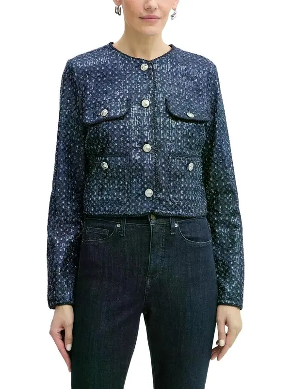 Guess Sequin Button Jacket - Blue