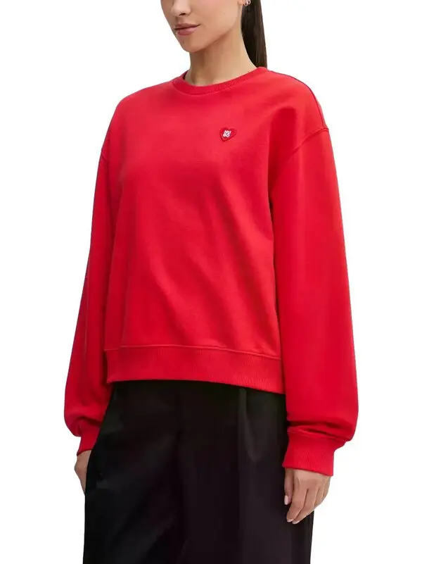 Hugo Heart Logo Crew-neck Sweatshirt - Red