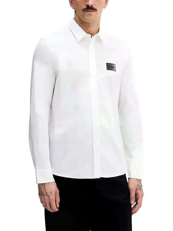 Hugo Logo-patch Button-up Shirt - White