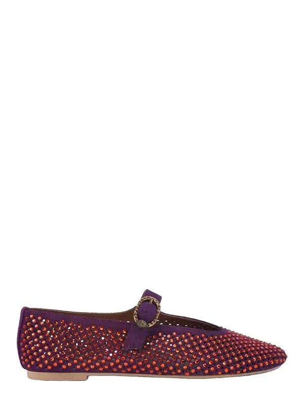 Kurt Geiger Mayfair Crystal-embellished Ballet Flats - Purple
