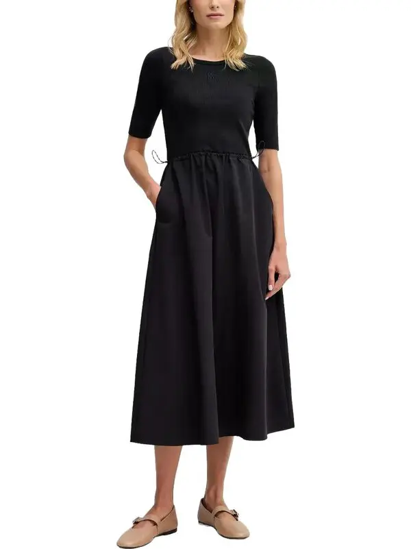 Dkny Panelled Midi Dress - Black