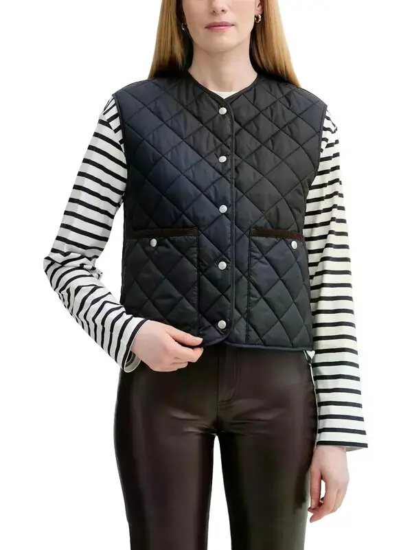 Marc O'polo Quilted Buttoned Gilet - Blue