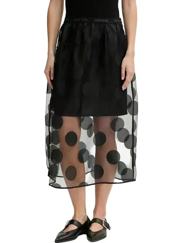 Stine Goya Polka-dot Midi Skirt - Black
