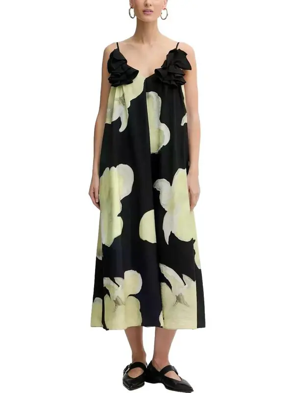 Stine Goya Floral Ruffled Dress - Black