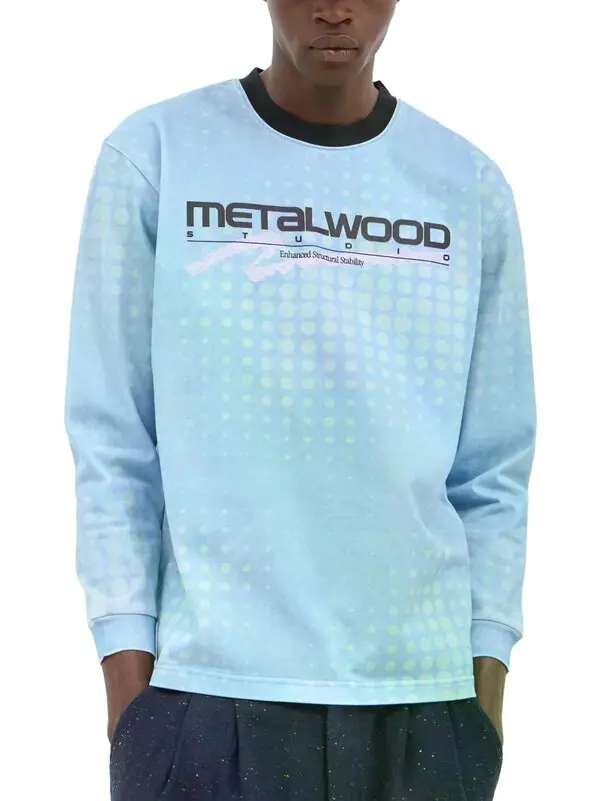METALWOOD STUDIO Logo-print Long-sleeve T-shirt - Blue