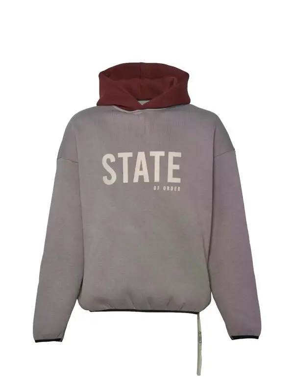 STATE OF ORDER Contrast Hooded Sweatshirt - Grey